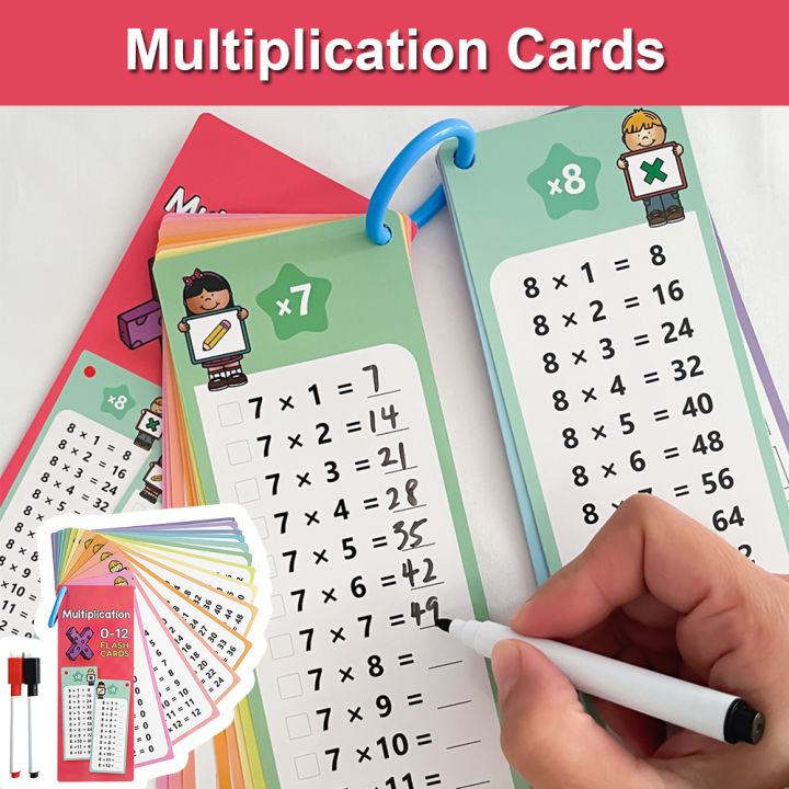 0-12 Multiplication Charts, Times Table Cards, Self Check Math Learning ...