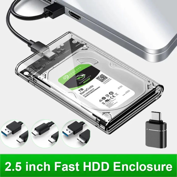 USB 3.0/Type C External Hard Drive Enclosure 2.5 Inch SATA to USB3.0 ...