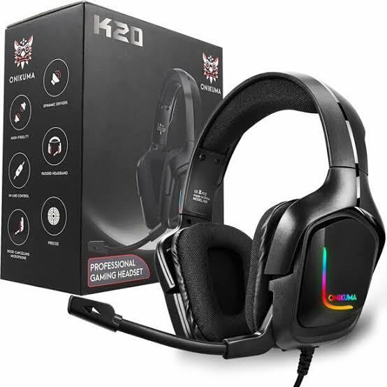 ONIKUMA K20 RGB Gamming Headset With mic, 3.5mm Wired Stereo Surround ...
