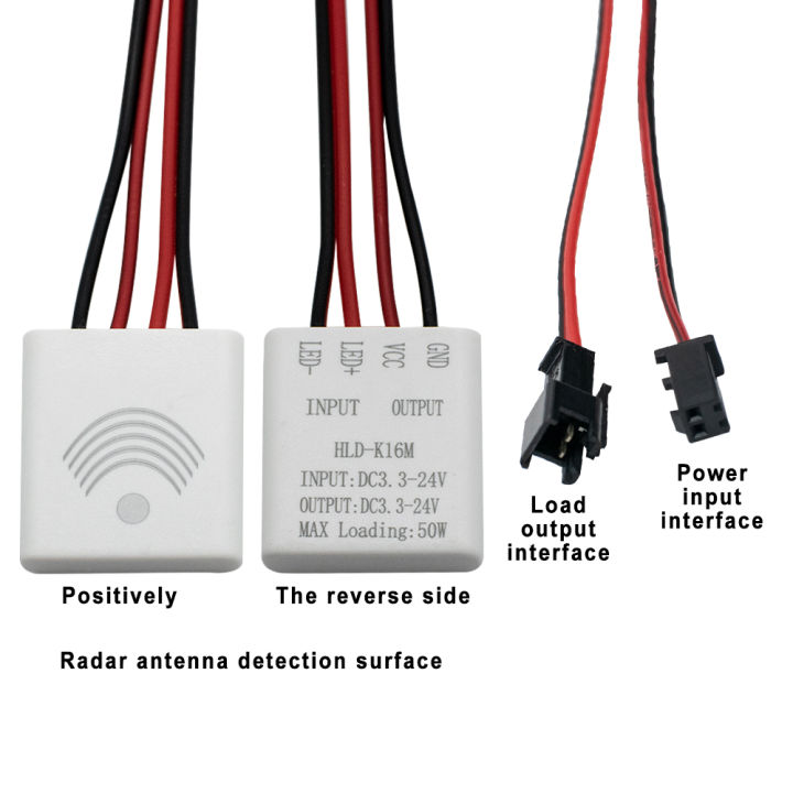 5.8GHz Microwave Motion Sensor Switch LED Lamp DC 3.3-24V 50W Radar ...