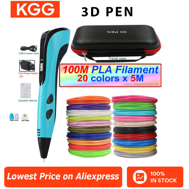 2025 Children 3D Printing Pen with LED Screen 100M PLA Power Adapter ...