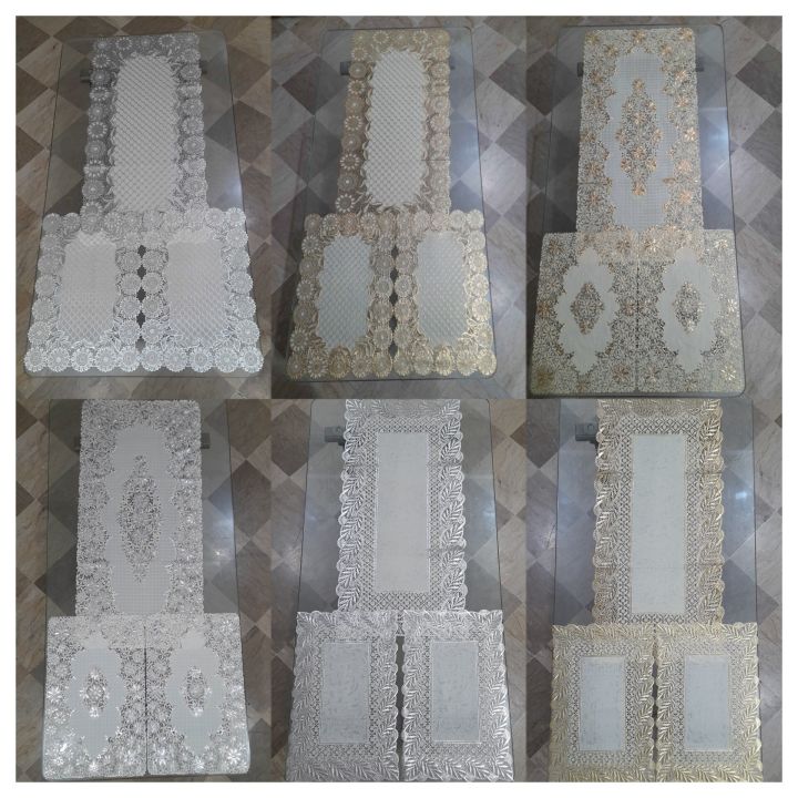 3Pc Table Mat Set, Dressing Table and Side Table Pvc Vinyl Plastic Mat ...