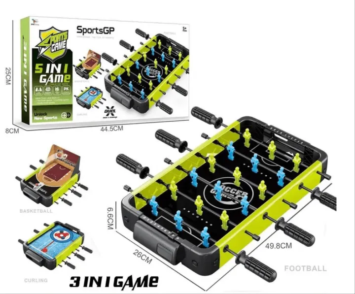 SportsGP 3 in 1 Tabletop Sports Game Set – Mini Foosball Soccer ...