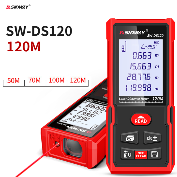 SNDWAY Laser rangefinder 50/70/100/120M Laser Tape Measure Digital ...