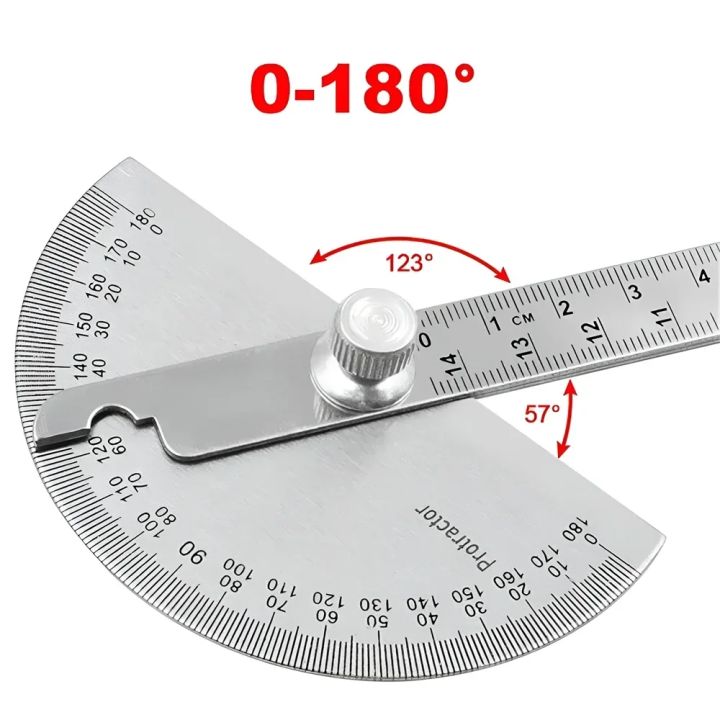 Degree 14cm Multifunction Stainless Steel Angle Ruler Roundhead ...