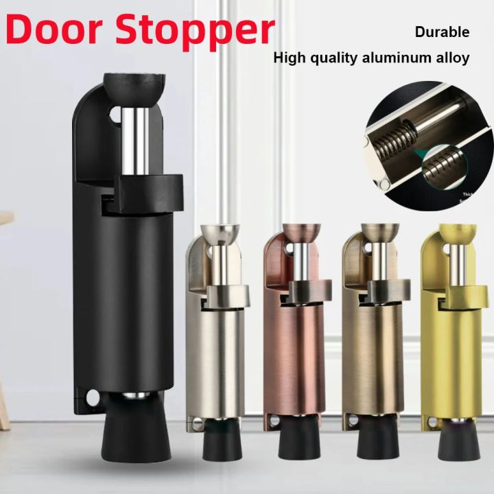 Telescopic Door Stopper Spring Loaded Kickdown Door Stops Metal ...