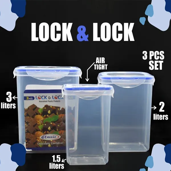 Storage Food Rice Atta Grains Lentils Large Container Jar Lock & Lock 3 ...