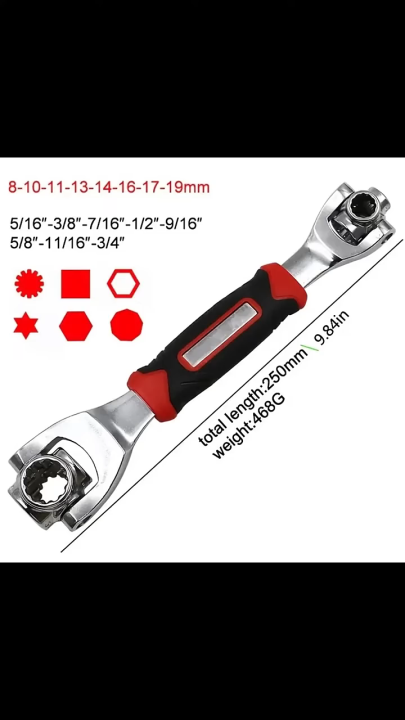 52-in-1 Universal Socket Wrench – Multifunction All-in-One Spanner Tool ...