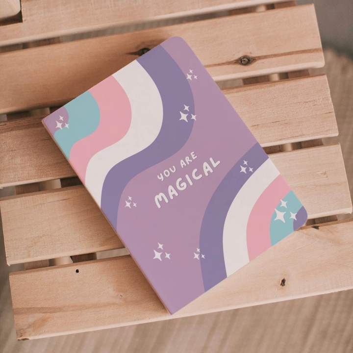 A5 Pin Bound Notebook – Cute Cover Design, Waterproof Thick Card Cover ...