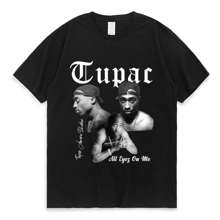 Rapper Tupac 2pac Tops Hip Hop Streetwear Oversized Short Sleeves Tee ...