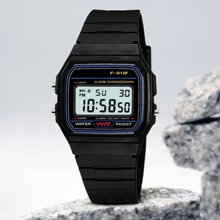 Men's Casual Waterproof Square Watch with Rubber Strap | Daraz.com.bd