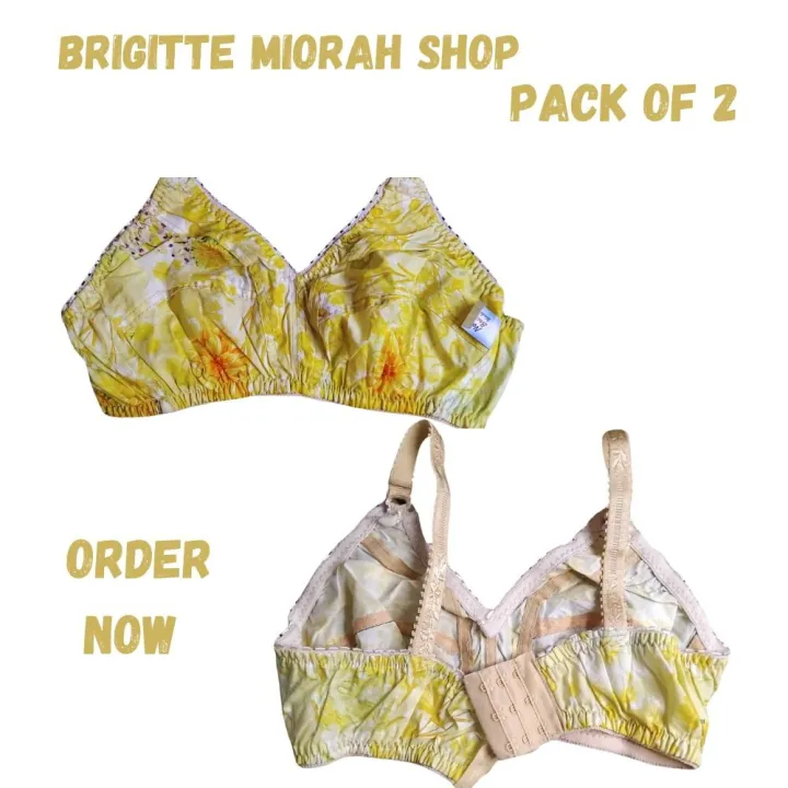 Pack of 2 Printed Bras for Women Cotton Bra for Ladies in Random Colors ...