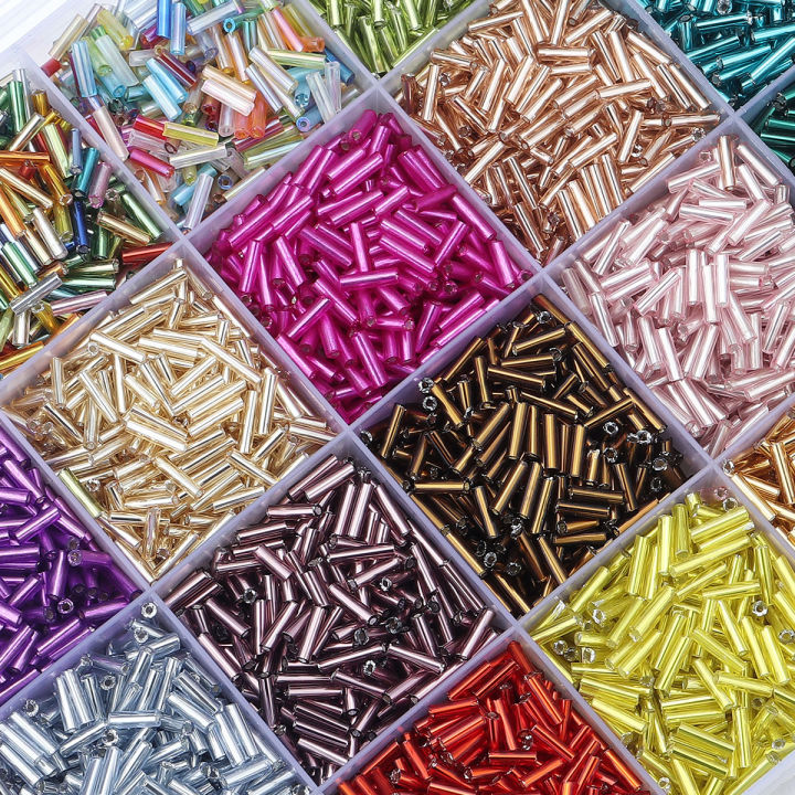 225pcs/lot Colorful Glass Seed Beads Loose Spaced Tube Shape Bead For ...