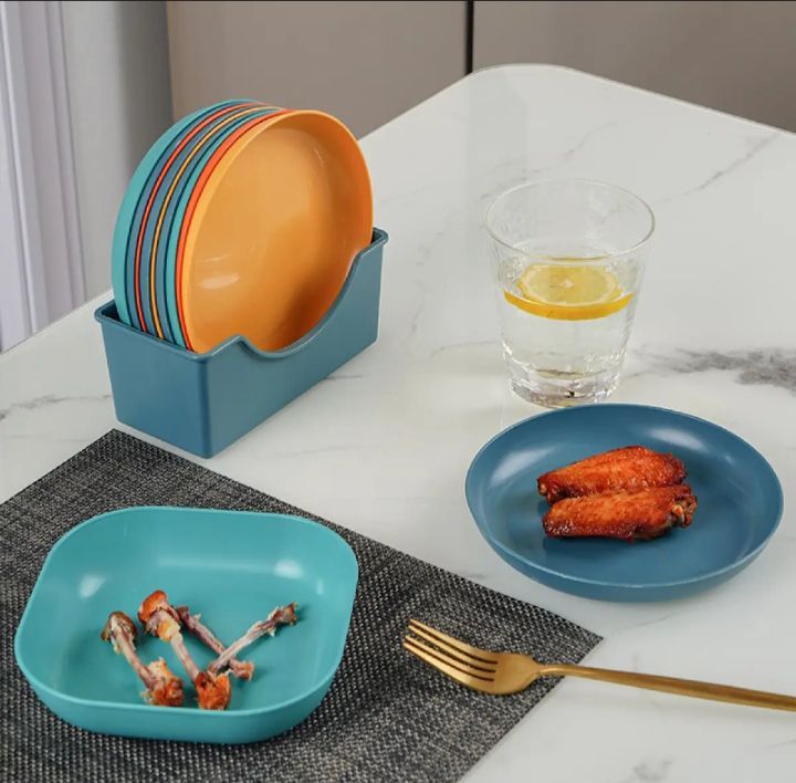 Reusable Round Shaped Plates Eco Friendly 10 pcs Multifunctional Plates ...