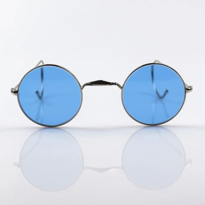 Vintage Reading Glasses Small Round Lens Sunglasses Rim Blue Color ...