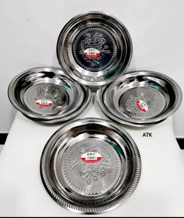 24cm Stainless Steel Lunch / Dinner Plate | Daraz.lk