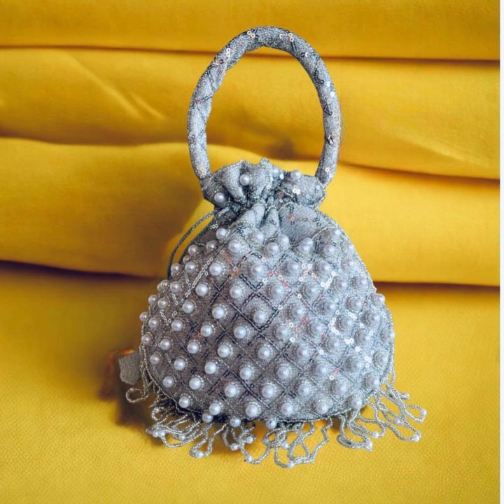 Silver Pearl Design Handmande Thaili For Women | Silver Color ...