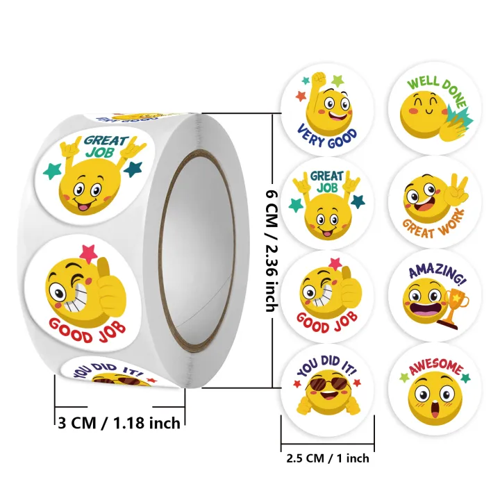 500Pcs Reward Stickers Motivational Stickers Roll for School Reward ...