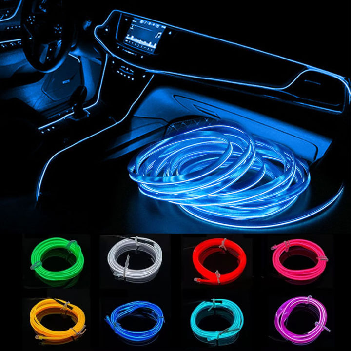 Car Interior Atmosphere Light 5V EL Cold Light Line Tube LED Neon Strip ...