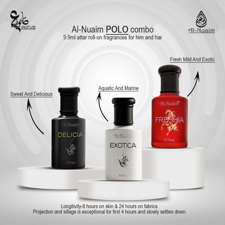 3 Piece Al Nuaim Polo Combo Pack Made in India-9.9ml | Daraz.com.bd