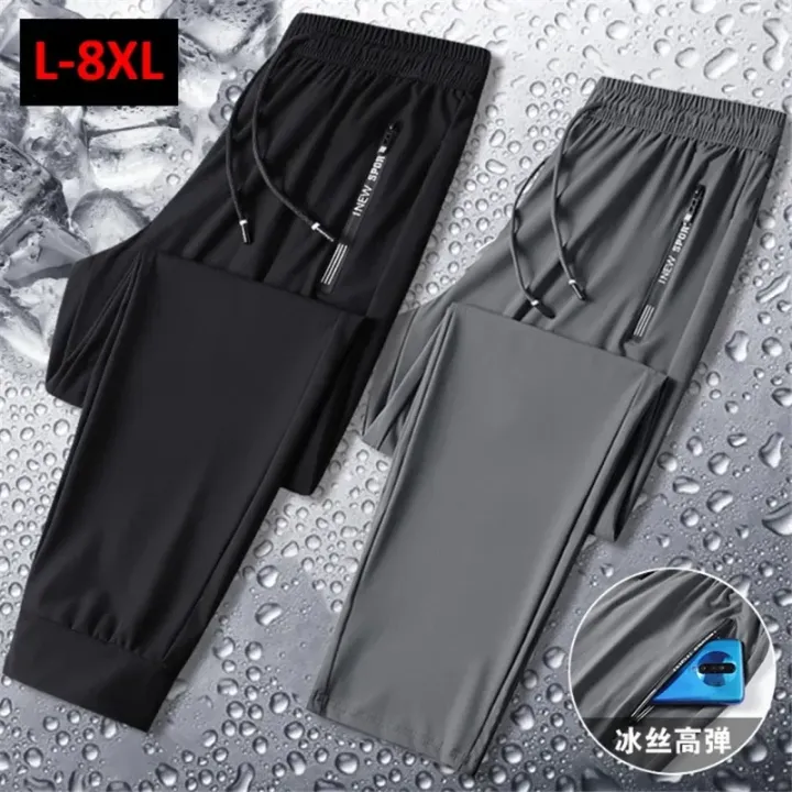 Summer Cool Pants Men 8XL Plus Szie Sweatpants Fashion Casual Stretch ...