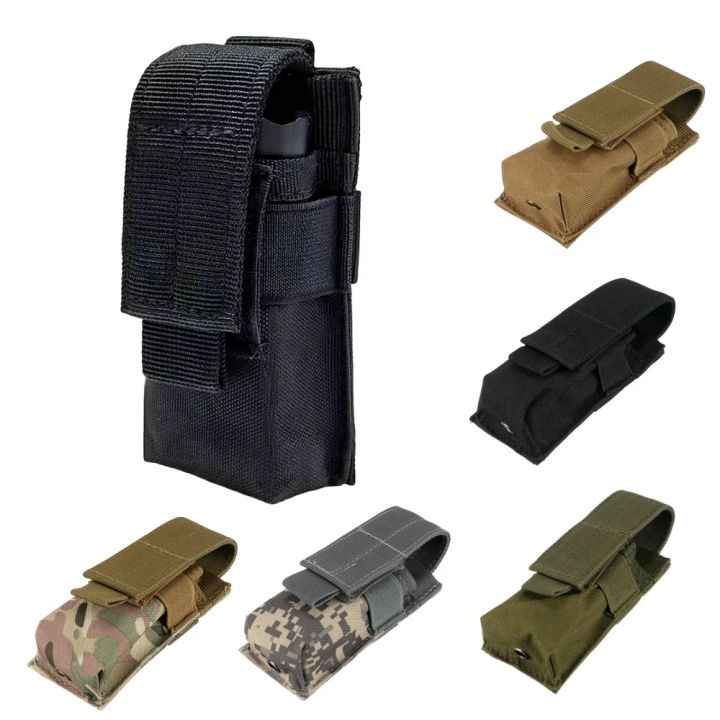Molle Tactical M5 Flashlight Pouch 9MM Single Magazine Holster Torch ...