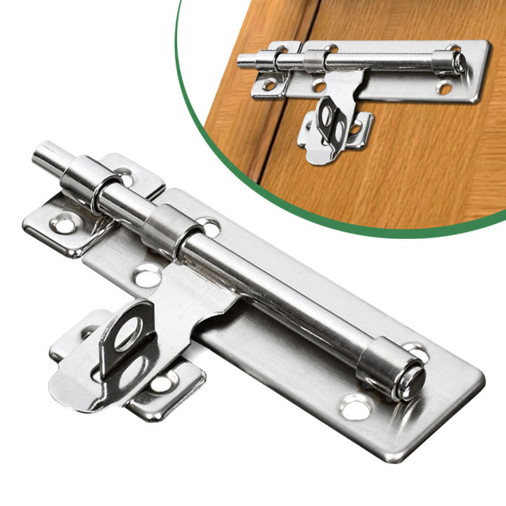 4 Inch Hardware Door Lock Stainless Steel Barrel Bolt Latch Padlock ...
