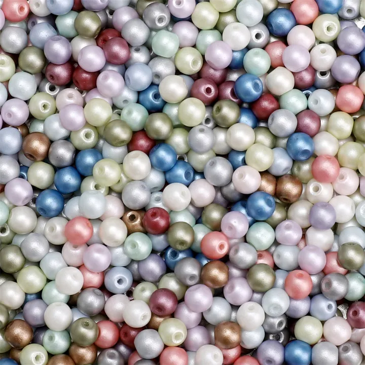 About 300Pcs Random Color Mixing Super Excellent Glass Pearls Unique ...