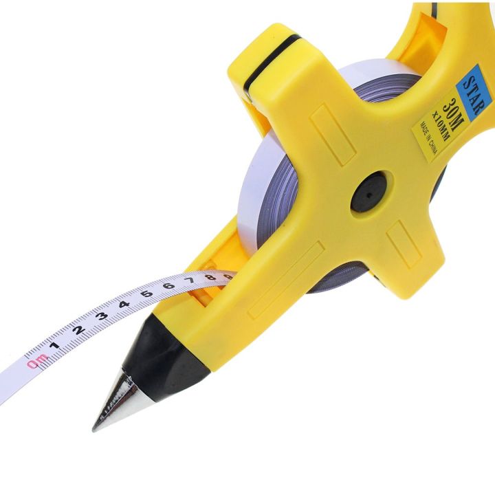 30M 50M 100M Retractable Metric Tape Open Reel Long Steel Tape Measure ...