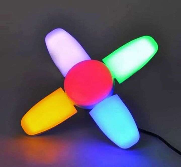 Foldable 4Fan Blade RGB Led & 5Color LED Bulb Heavy Duty Pin B22. Mane in China | Daraz.com.bd