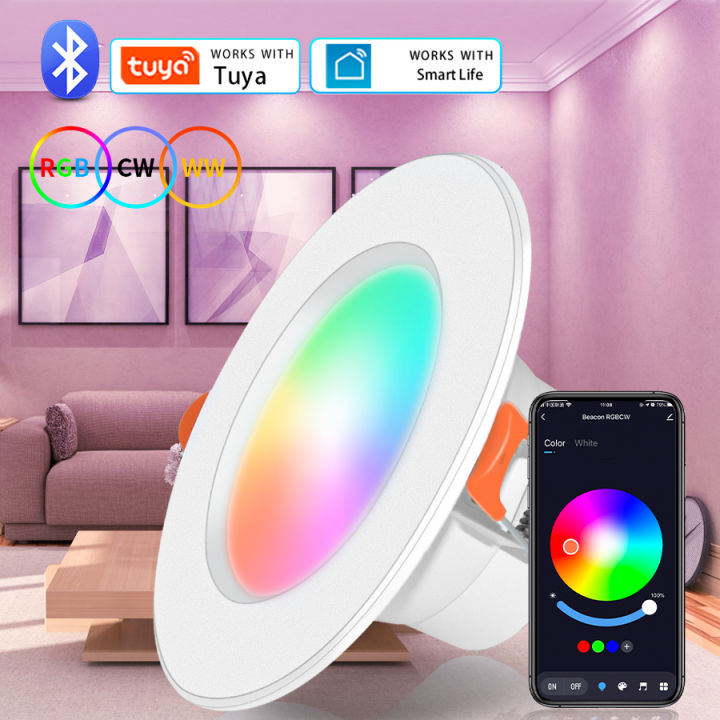 15W 10W Smart LED Downlight Bluetooth Ceiling Lamp RGB Lamp APP Remote ...