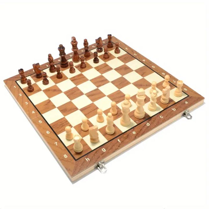 "Premium Wooden Chess Board with Durable Plastic Pieces – Available in ...