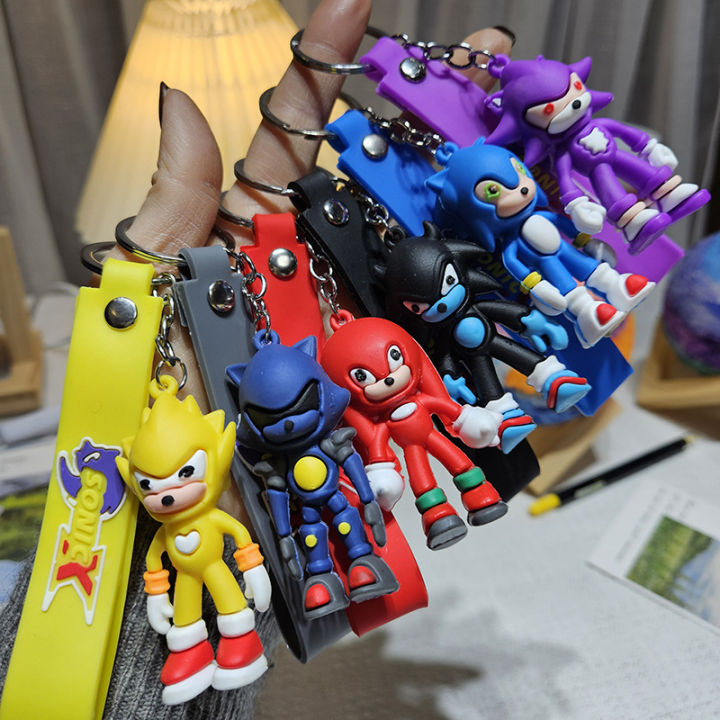 Sonic the Hedgehog Keychain Cartoon Keychain with Drip Resin Plush Toy ...