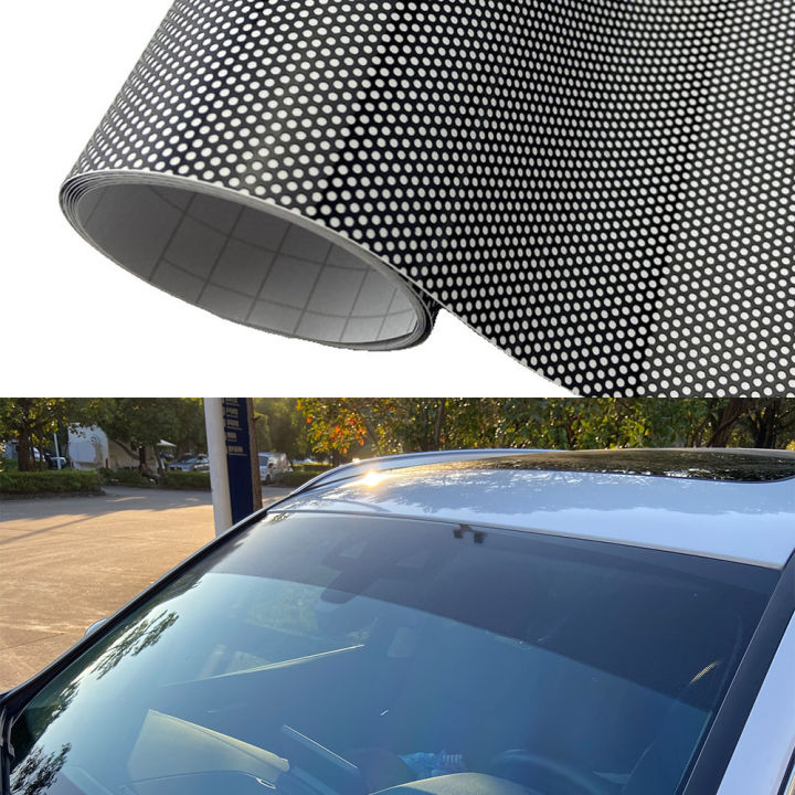 Car Sunshade Front Windshield Stickers Black Mesh Perforated Vinyl ...