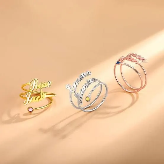 Customize\Personalized Name Ring birthstone design | Trendy and unique ...