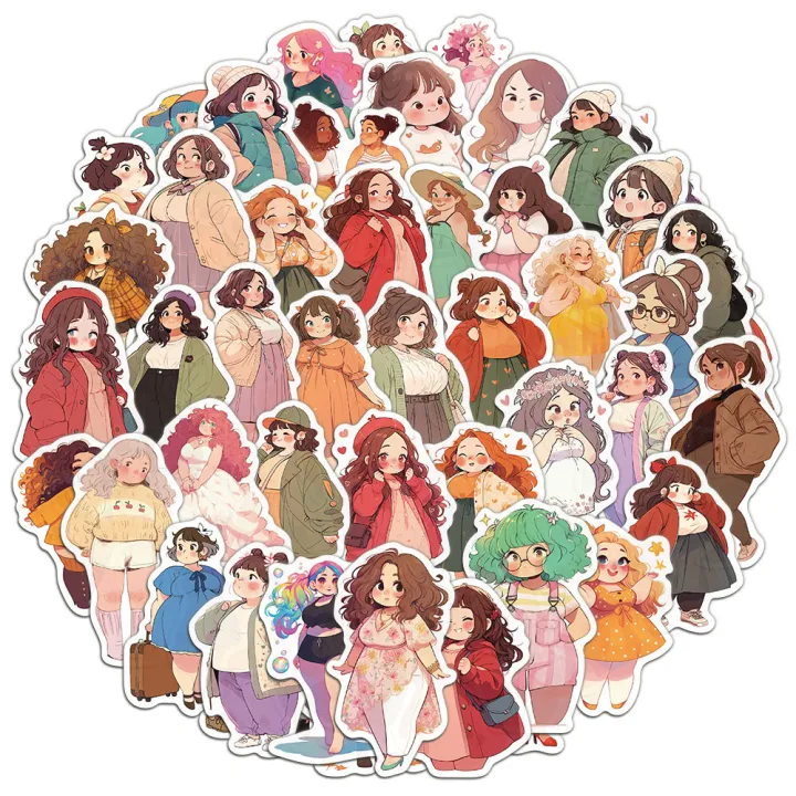 50PCS Chubby Cute Little Stickers Cartoon Hand Account Mobile Phone ...