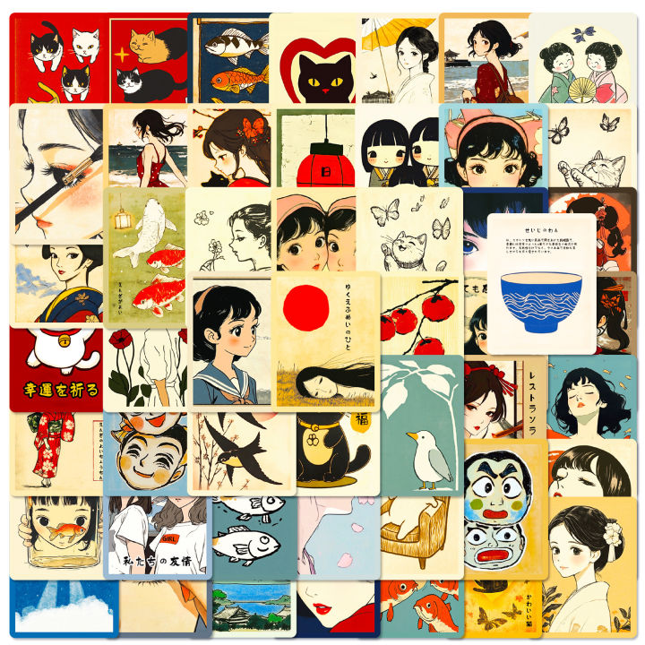 50/100PCS Japanese Cartoon Anime Girl Sticker Cute Diy Decals mMobile ...