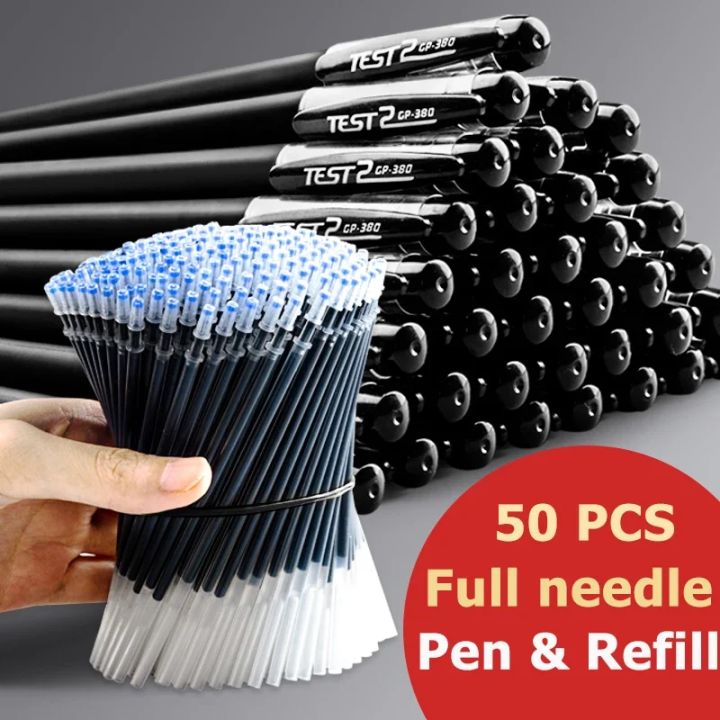 0.5mm Gel Pen Set Full Needle Tube Black Blue Red Color Pens for ...