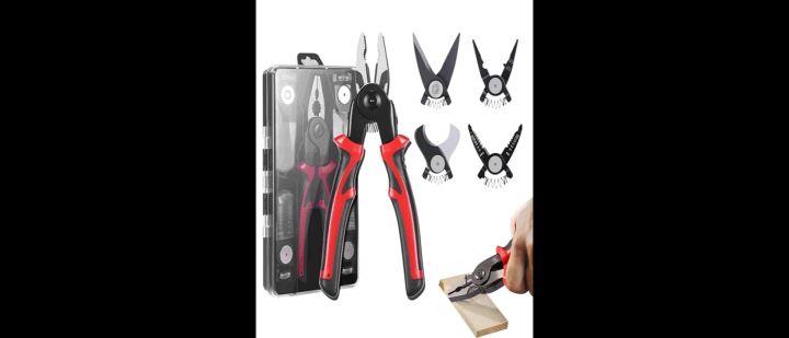 Changing Head Plier Kit 5-in-1 Interchangeable Multi-Functional ...