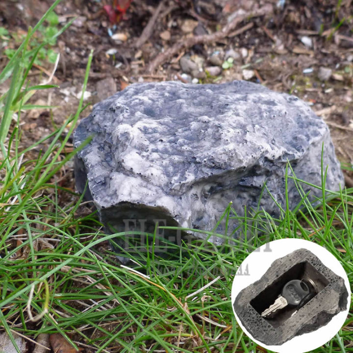 New Outdoor Garden Key Safe Box Hidden Rock Hide Keys In Stone Safety ...