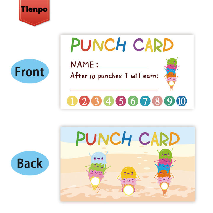 50 Adorable Punch Cards ‘Loyalty Reward Cards’, 3.6X2 inch Teacher ...