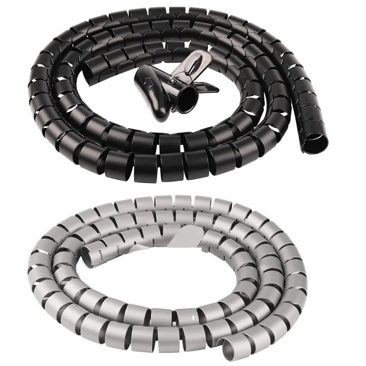 2pcs Flexible Spiral Cable Wire Protector Cable Organizer Computer Cord ...