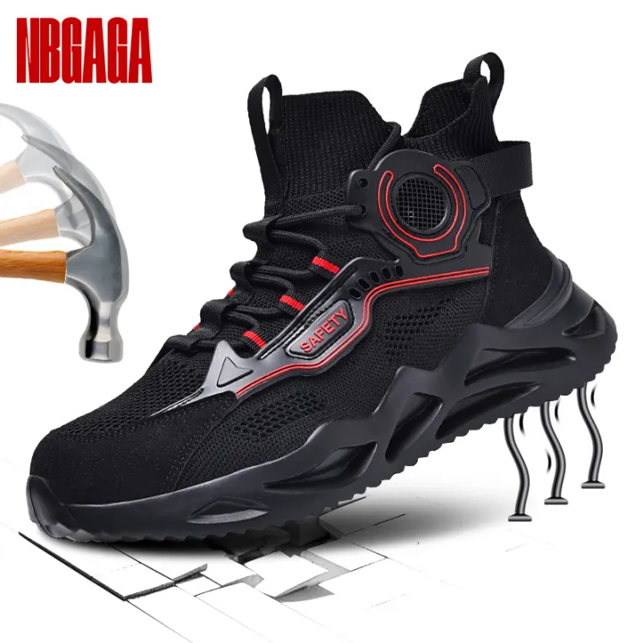 Men's Steel Toe Safety Shoes Lightweight Breathable Mesh Work Boots ...