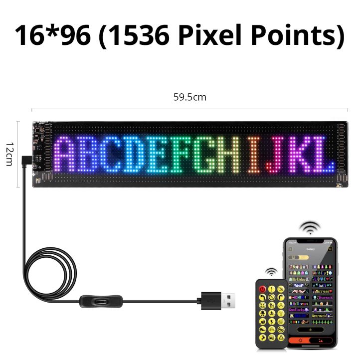 Scrolling Advertising LED Sign Panel Bluetooth App Control Logo Light ...