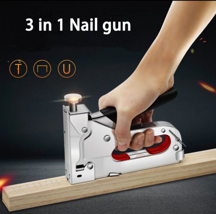 3 IN 1 PROFESSIONAL STAPLES GUN WITH FREE PINS SUITABLE FOR WOOD WORK'S ...