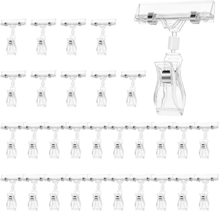 10/5X Double Sided Sign Clip Clear Merchandise Sign Clip Rotatable ...