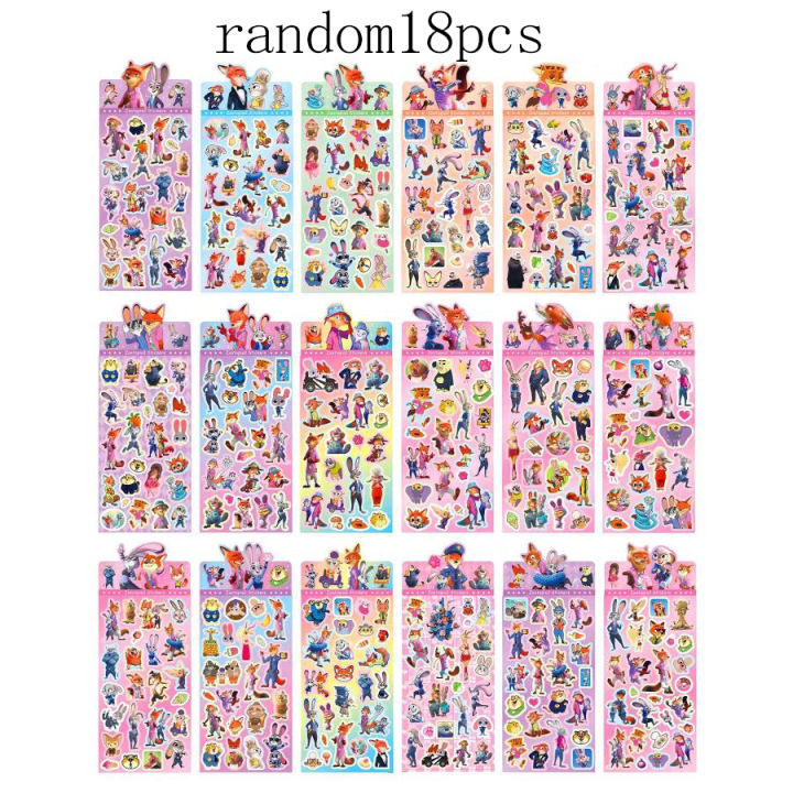 Crazy Zootopia 2 Stitch Nick Rabbit Judy Surrounding Laser Stickers ...