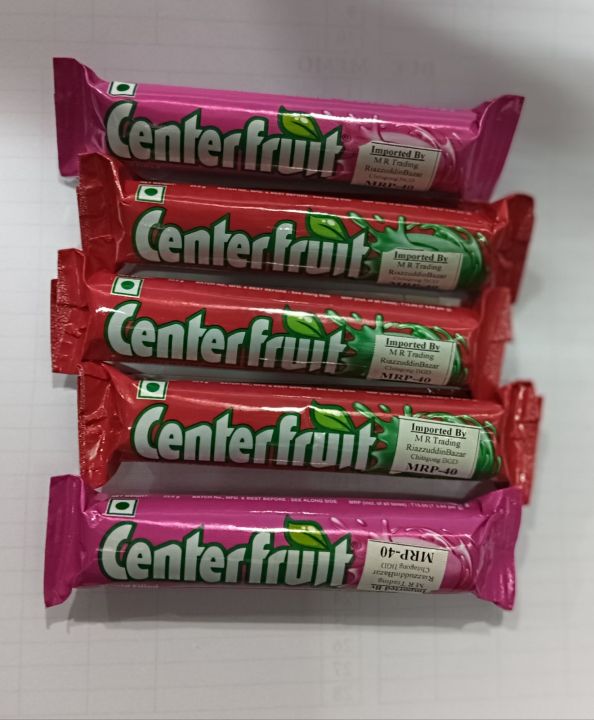Center Fruit Chewing Gum Fruits Flavoured Stick ...5pc. (23.6gm ...
