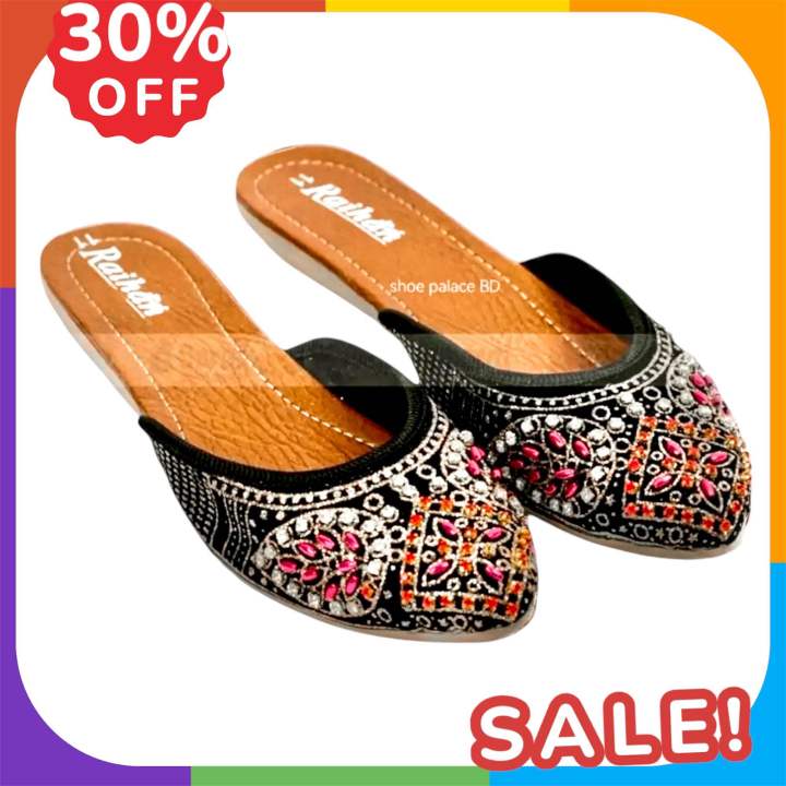 Girls stone covered nagra shoe stylish fashionable half shoe | Girls ...