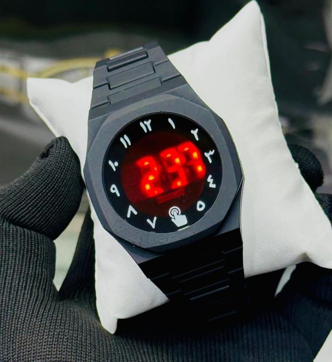 ARABIC BLACK AURA RED TOUCH LED WATCH | Daraz.lk